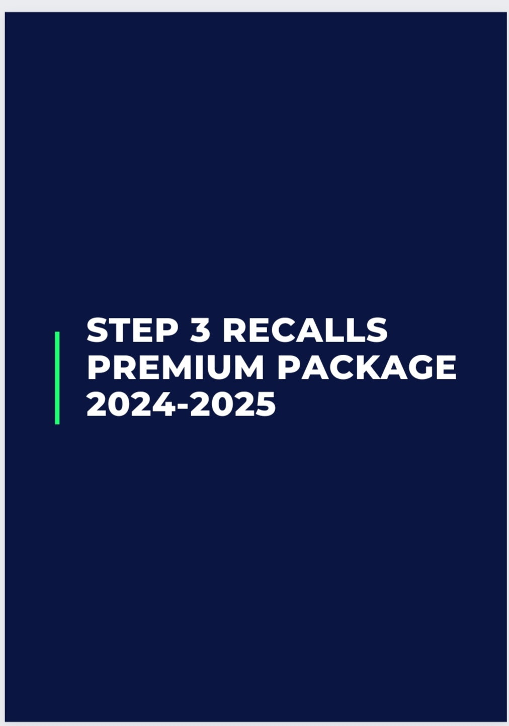 Step 3 Premium Recalls/Past Papers Package 2024-2025: Master Your Exam ...